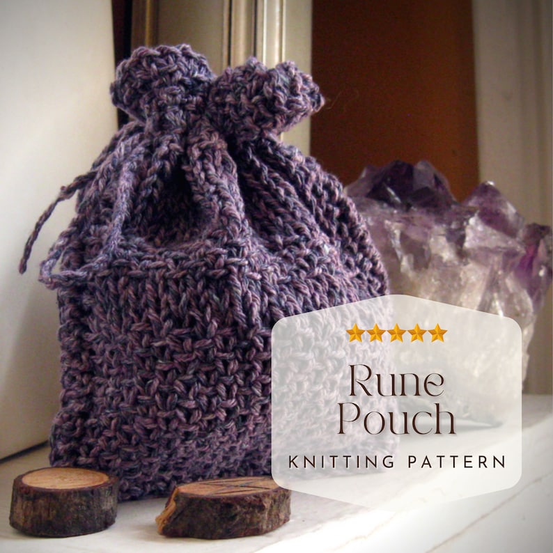 Rune Pouch Knitting Pattern Runes Pdf Easy Knitting Pattern | Etsy
