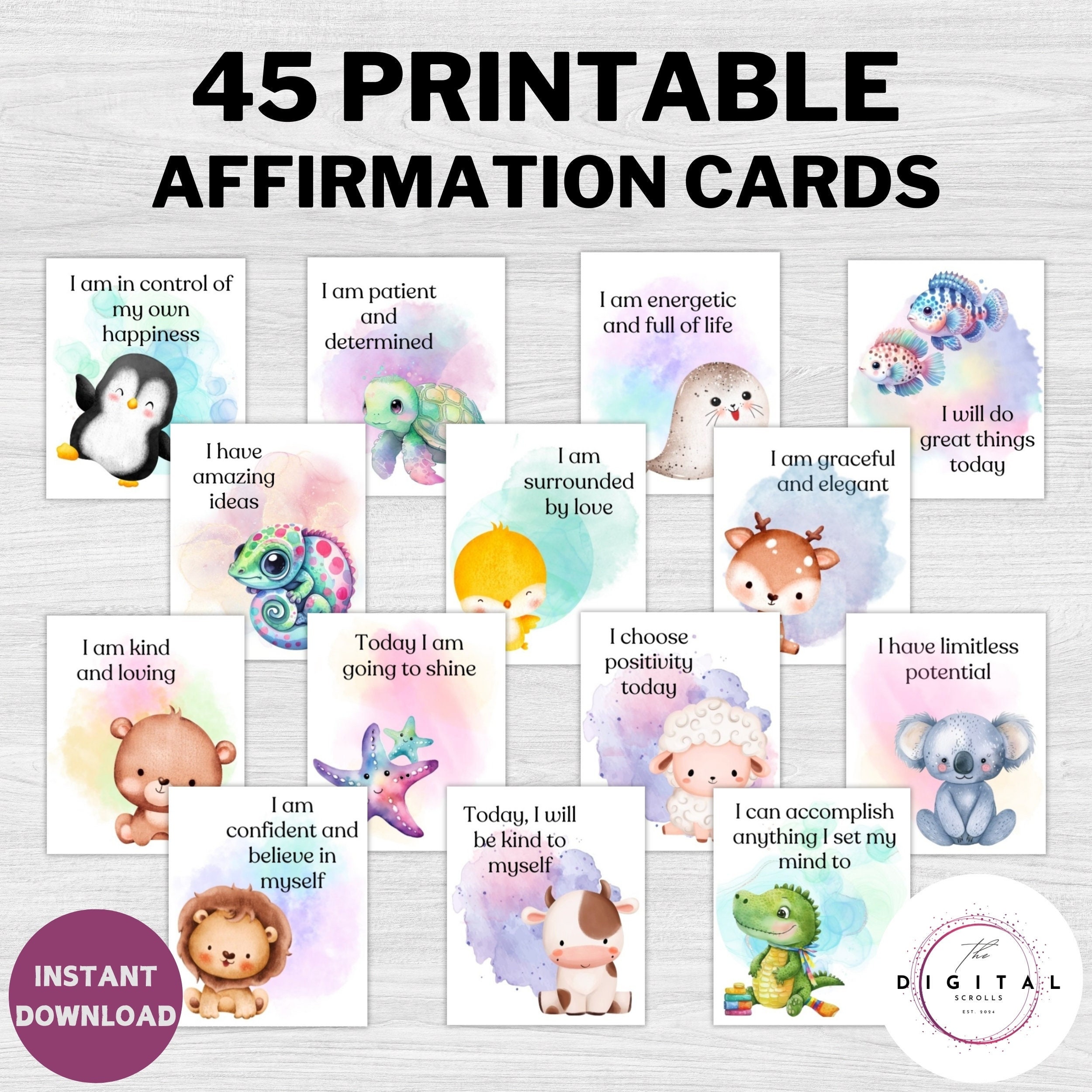 45 Printable Positive Affirmation Cards for Kids | Motivational ...