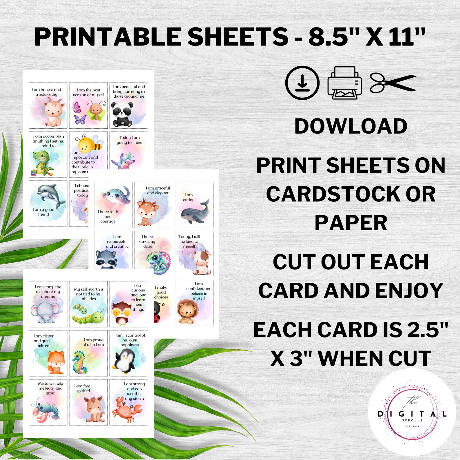 45 Printable Positive Affirmation Cards for Kids | Motivational ...