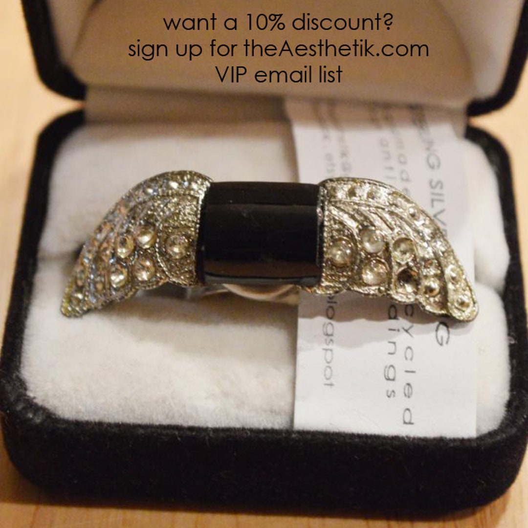 Upcycled 1930's Rhinestone Valkyrie Ring on Sterling Silver Base - Etsy