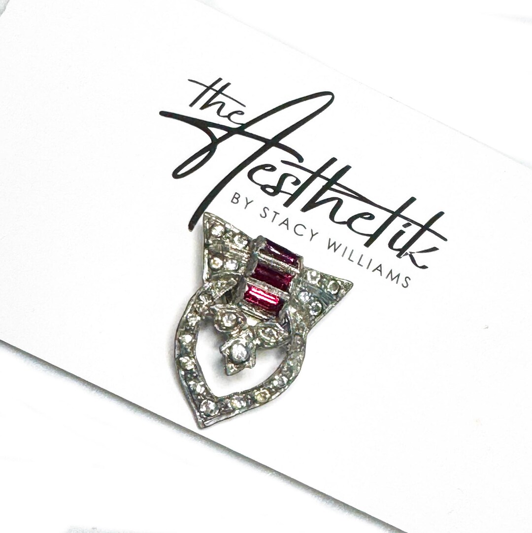 Upcycled 1930's Ruby Crest Tie Pin or Lapel Pin Brooch Magnet | ONE-OF ...