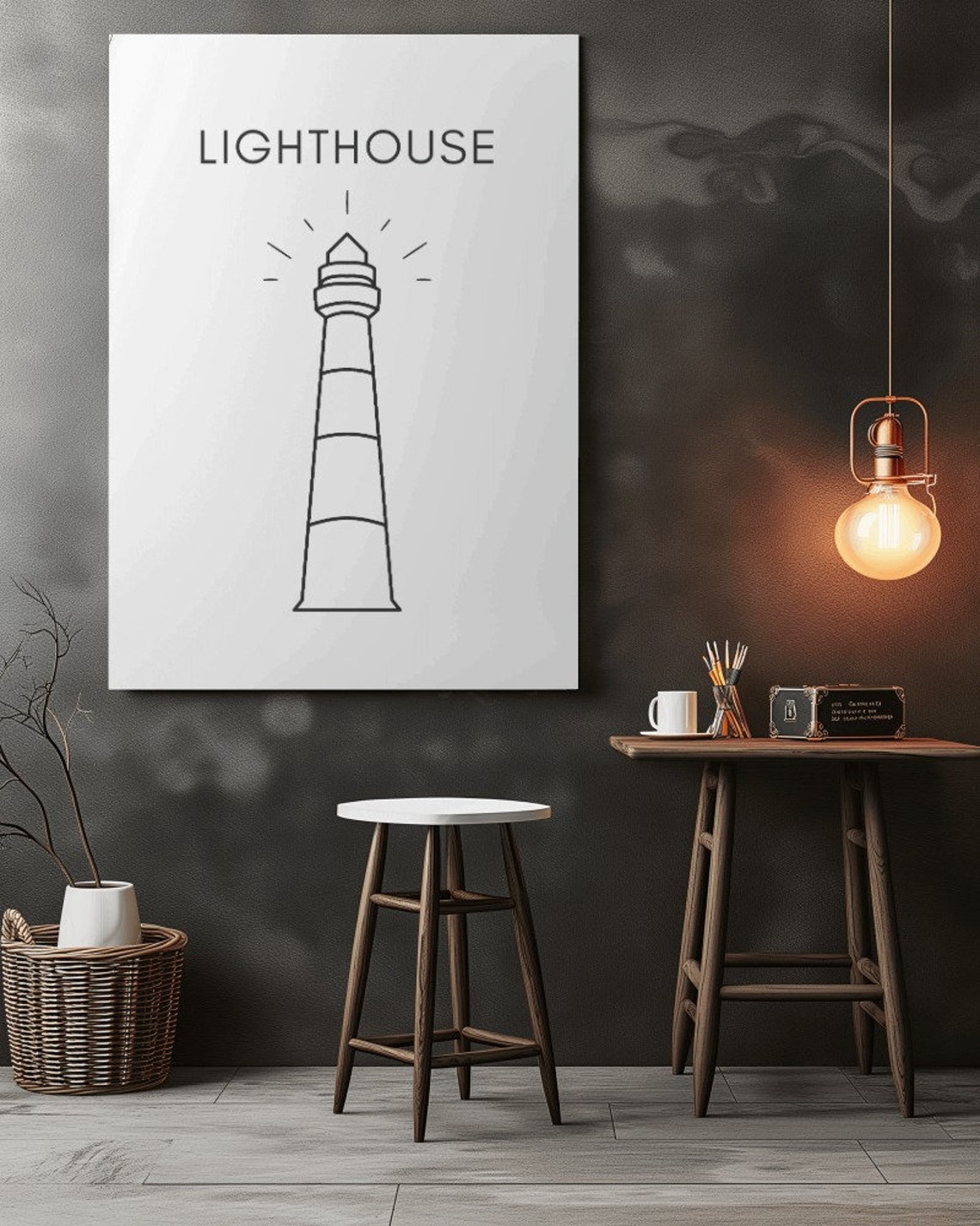 Lighthouse Digital Art Lighthouse Wall Art Coastal Wall Art Nautical ...