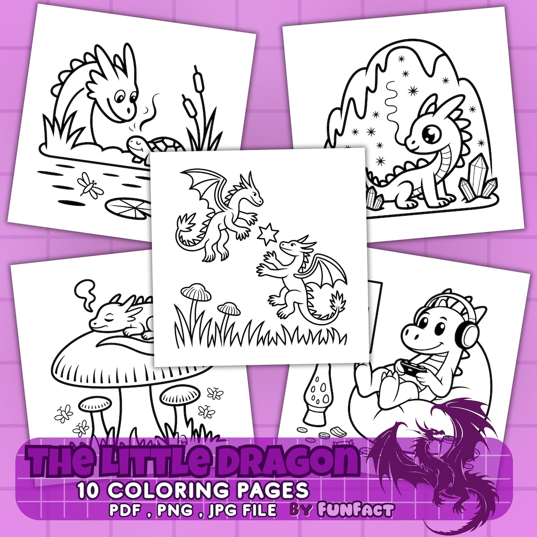 The Little Dragon Coloring Pages, Cute Fantasy Dragon Coloring Sheets ...