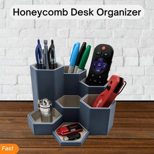 Honeycomb Desk Organizer | Pen/pencil Holder | Office Supplies Storage ...