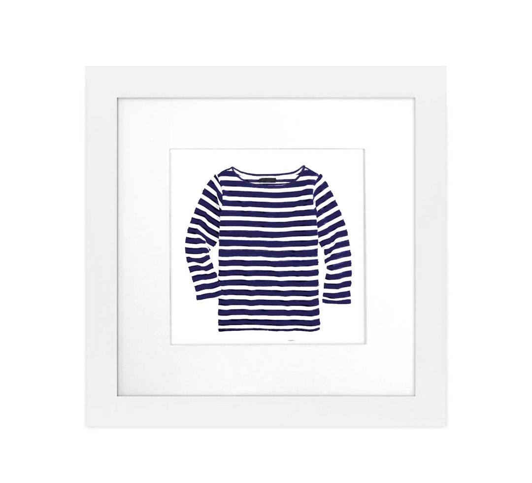 Art Print - Preppy Striped Shirt - Etsy