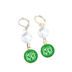 Monogram Necklace, Kelly Green Monogram Jewelry, Monogram Bracelet ...