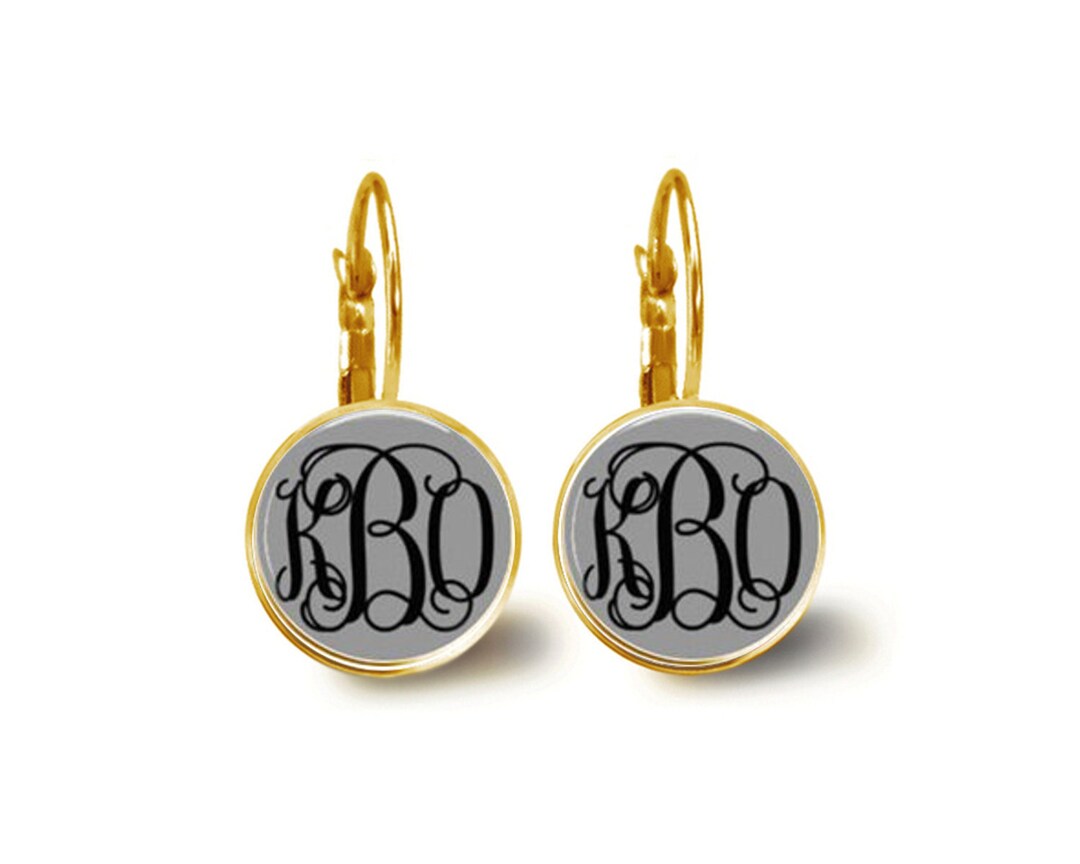 Monogrammed Earrings, Monogram Earrings, Personalized Earrings - Etsy