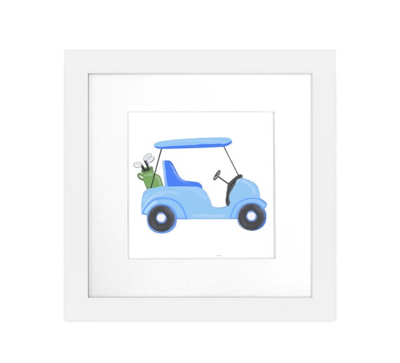 Art Print Preppy Golf Cart - Etsy