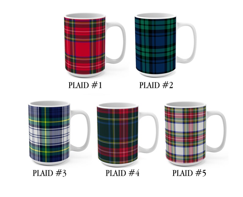 Plaid Mugs Christmas Mugs - Etsy
