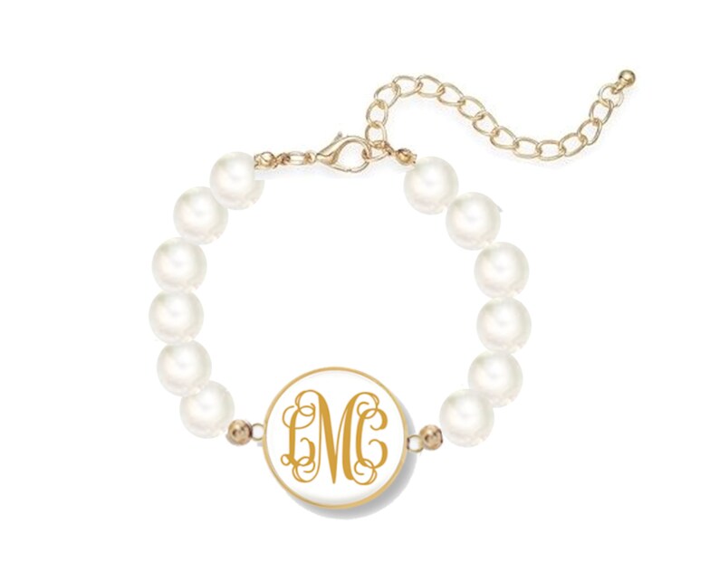 Pearl Monogram Jewelry Pearl Monogram Necklace Pearl - Etsy