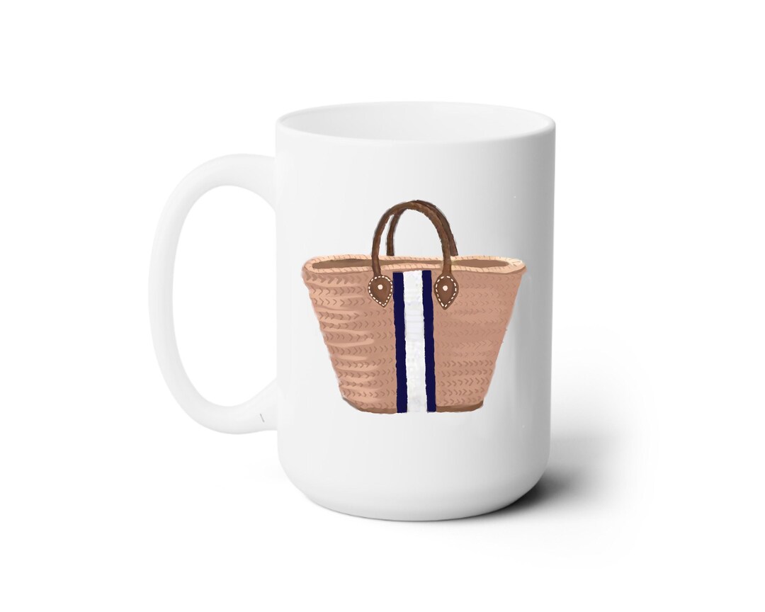 Preppy Straw Bag Mug - Etsy