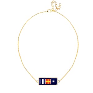 Nautical Flags Monogram Chain Necklace, Nautical Signal Flags Necklace ...