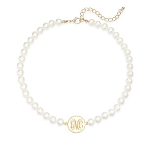 Pearl Monogram Jewelry, Pearl Monogram Necklace, Pearl Monogram ...