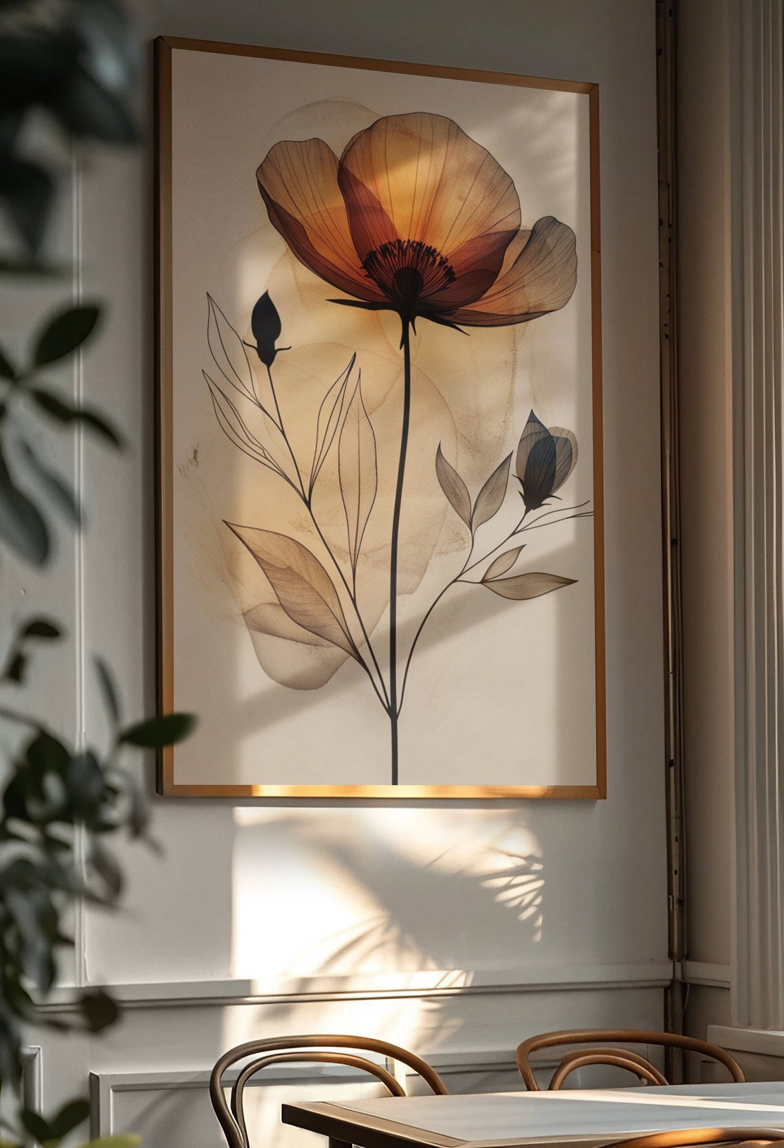Floral Print Physical Print Modern Home Decor Flower Wall Art BOHO ...