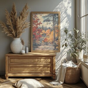 Vintage Fall Foliage Poster Fall Wall Decor Retro Fall Print Fall Wall ...