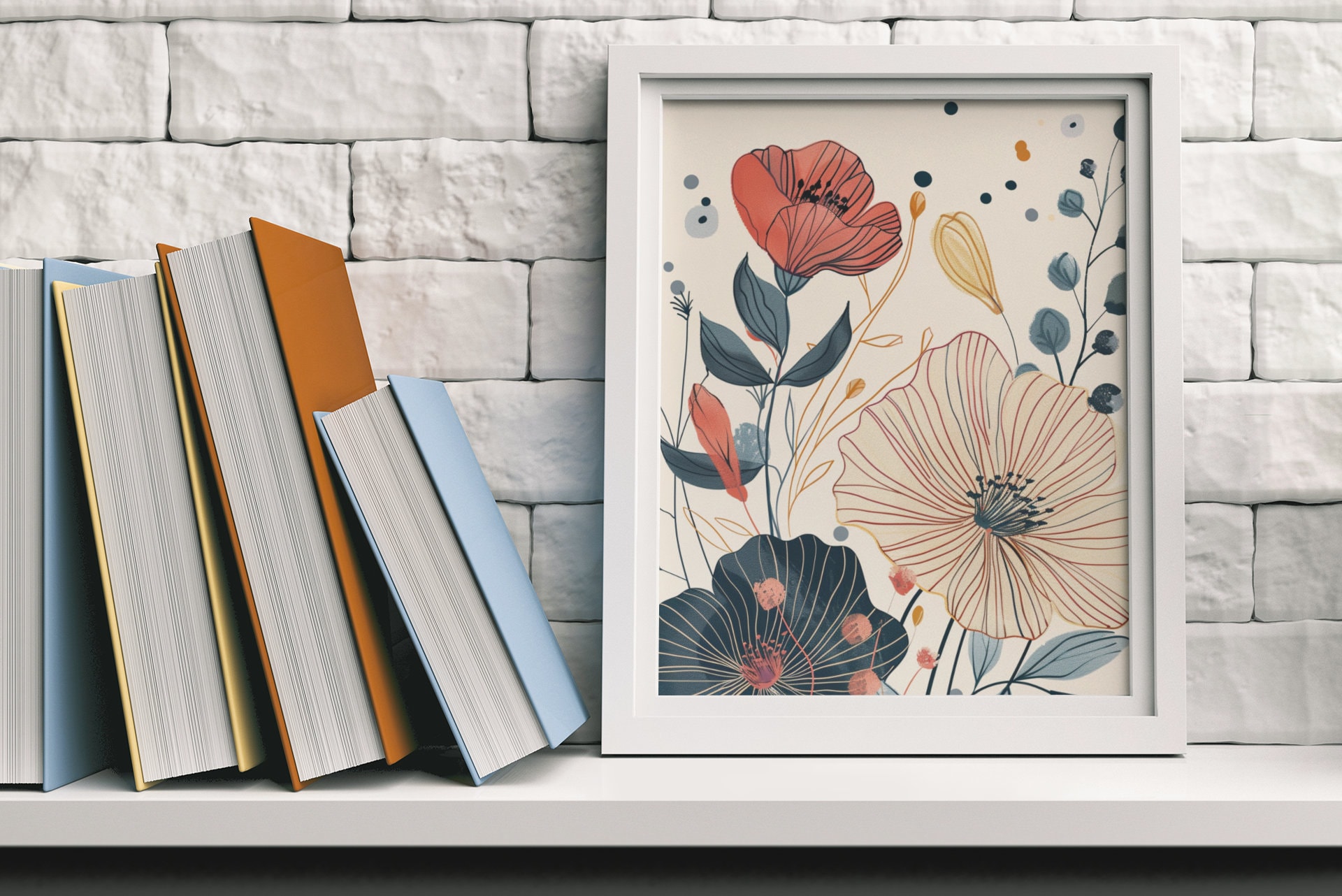 Floral Print Physical Print Modern Home Decor Flower Wall Art BOHO ...