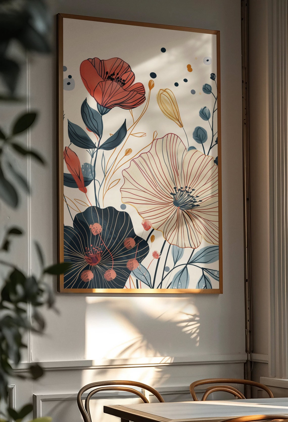 Floral Print Physical Print Modern Home Decor Flower Wall Art BOHO ...