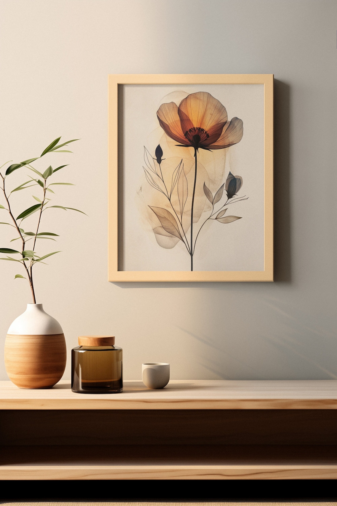 Floral Print Physical Print Modern Home Decor Flower Wall Art BOHO ...