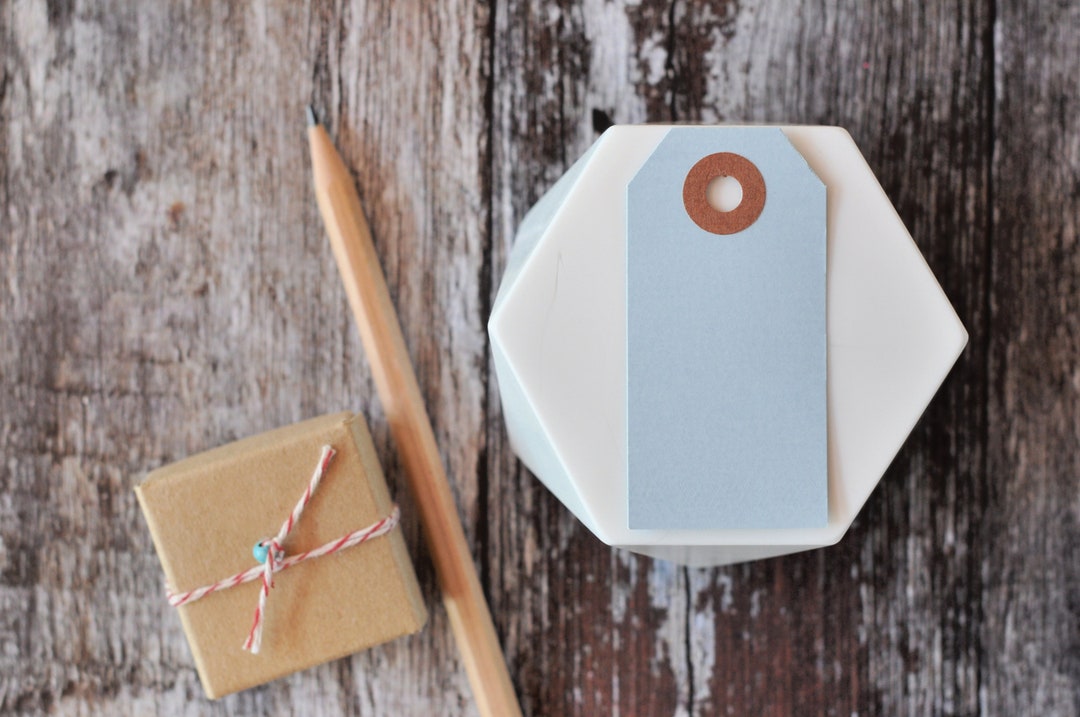 Pale Blue Parcel Tags: Vintage-inspired DIY Embellishments (set of 10 ...