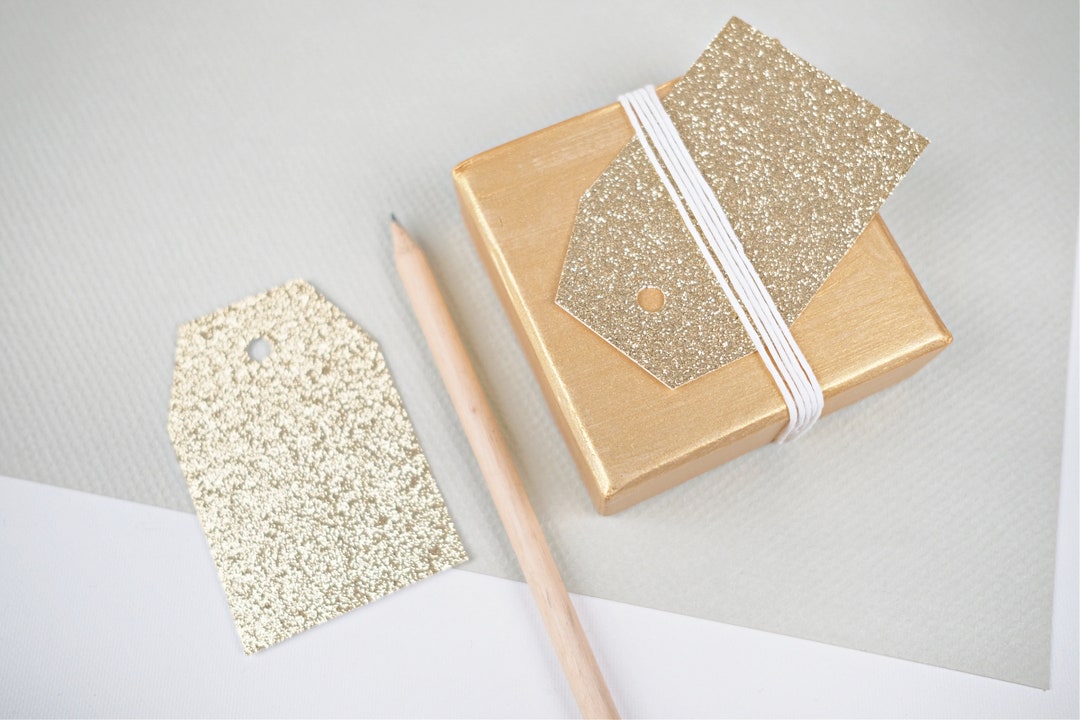 Luxe Pale Gold Glitter Parcel Tags for Gifts and Crafts: Set of 10 - Etsy