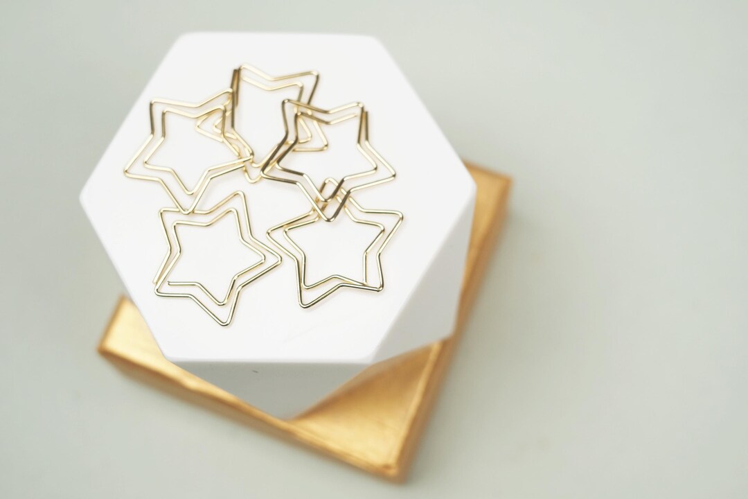 Shiny Gold Star Paperclips 50 Star Paperclips Pretty Star Clips DIY ...