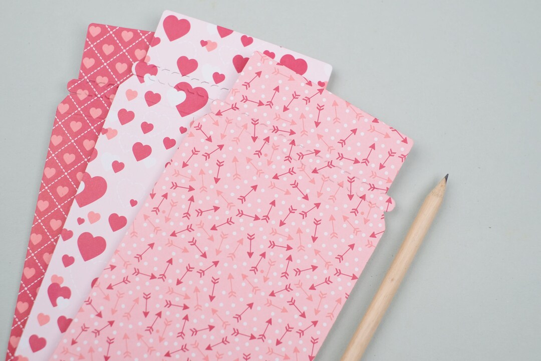 Valentine Envelopes 3 Sachets W Tear Flap Red Pink Prints Paper Sachets ...
