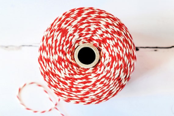 Chunky Bakers Twine 24ply Red Ecru Stripe Cotton Twine | Etsy