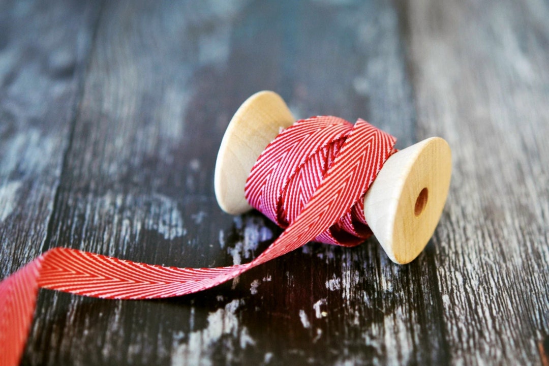 LAST Herringbone Ribbon Red Gift Ribbon Sewing Notions - Etsy
