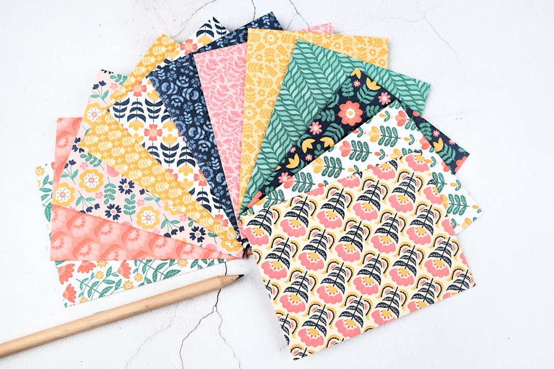 Floral Print Envelope Set 12 Pretty Garden Paper Gift Handmade Envelope ...