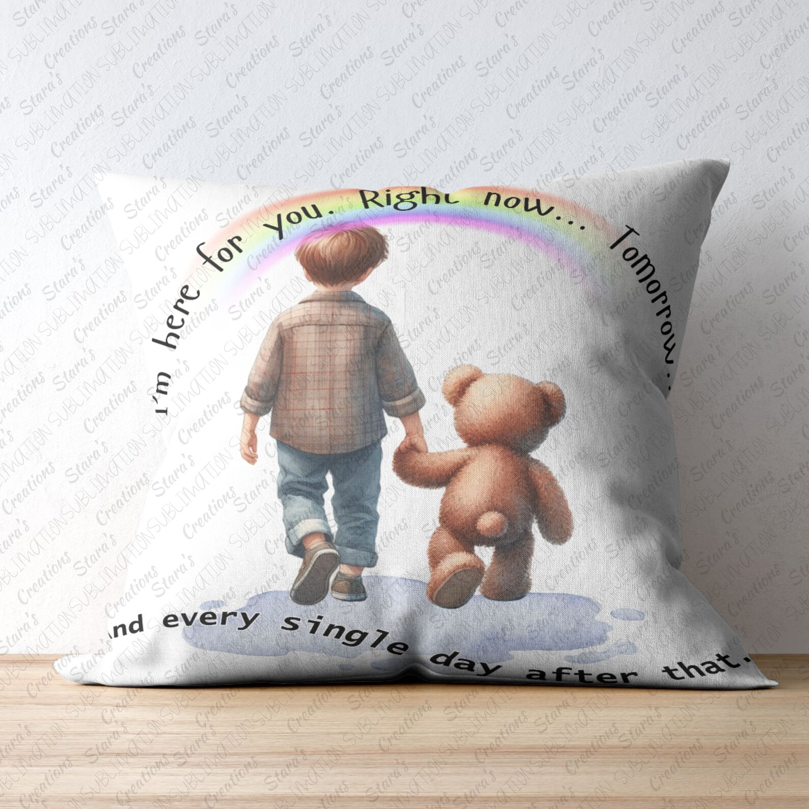 Watercolour Boy, Child, Walking With Bear, Sublimation, Inspirational ...