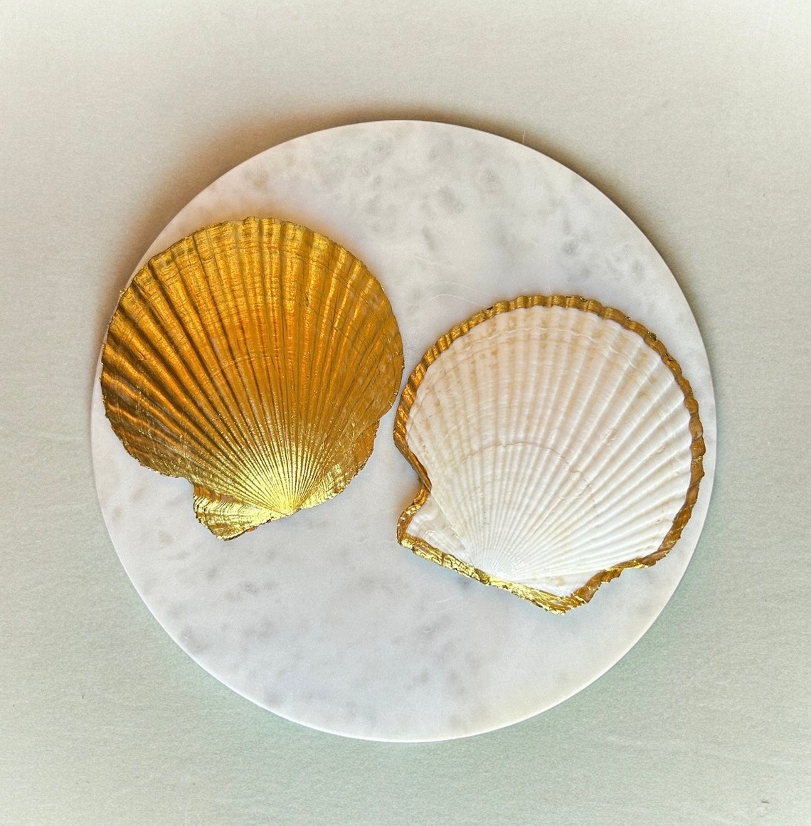 Gold Floral Scallop Shell Ring Dish | Coastal Jewelry Tray - Etsy