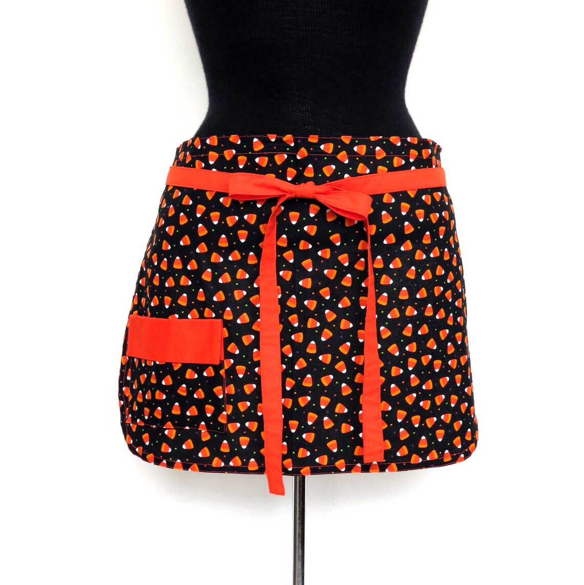 Apron Half Candy Corn extra Long Ties - Etsy