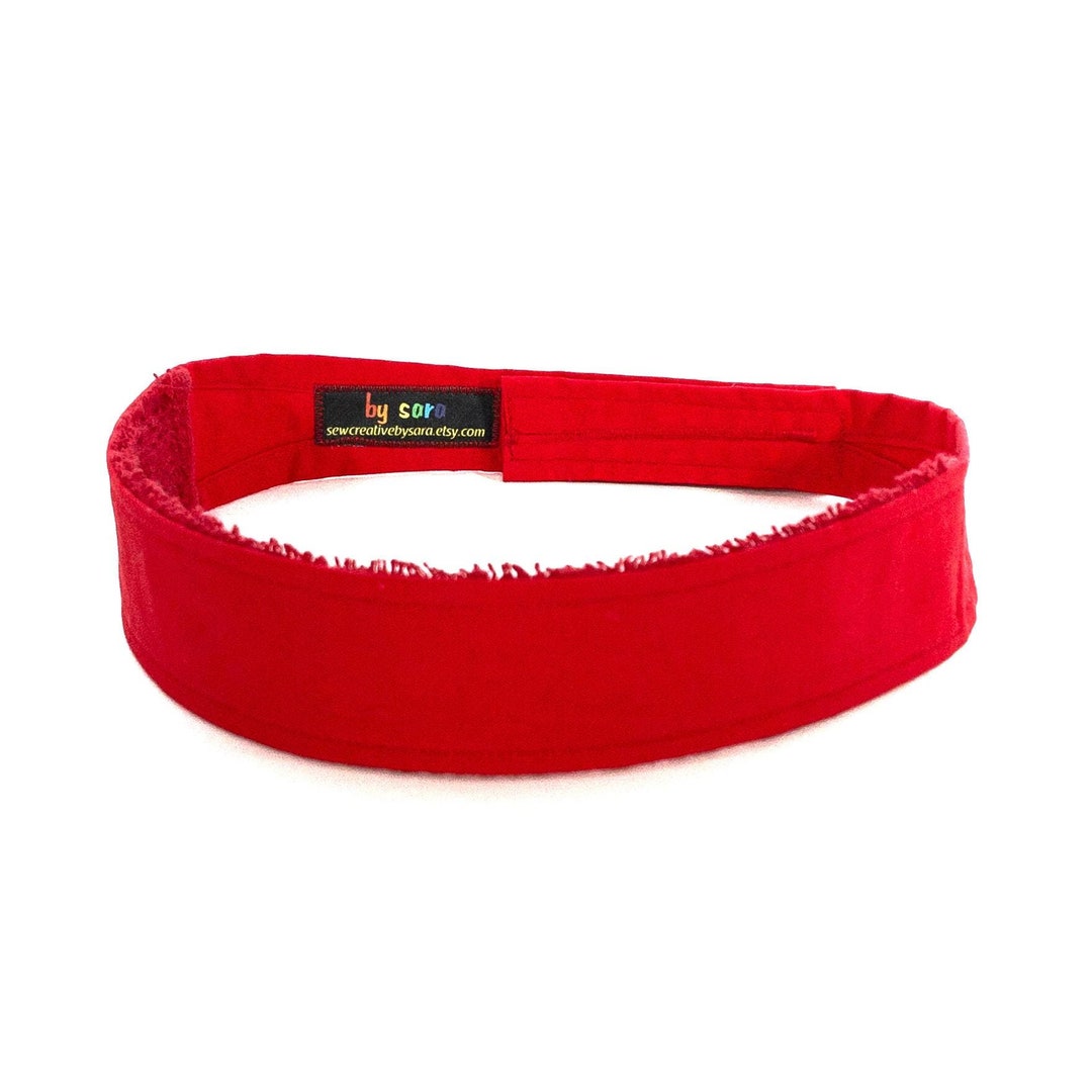Headband - Red (red Terry) - Adjustable Sweatband / Headband - Etsy