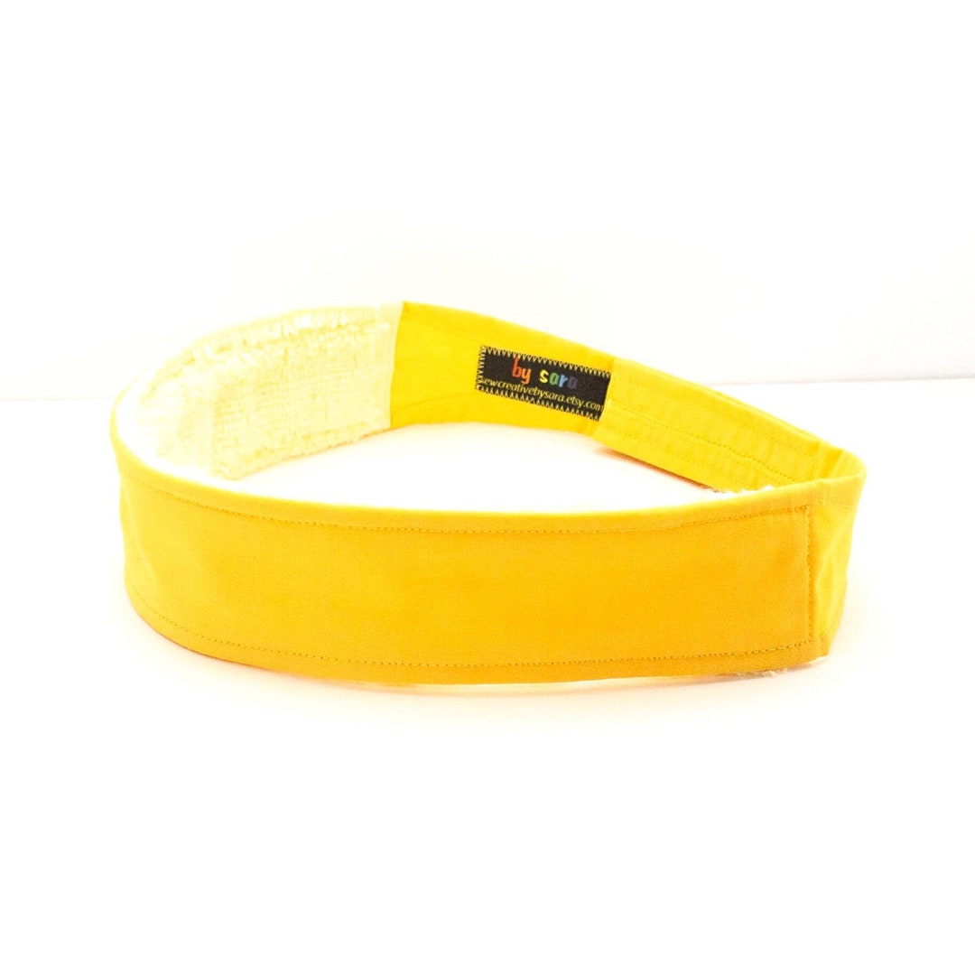Headband - Yellow (pale Yellow Terry) - Adjustable Sweatband / Headband ...