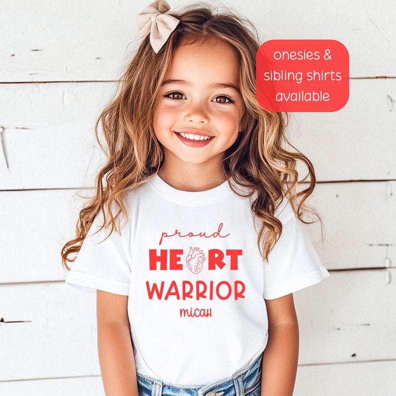 Proud Heart Warrior Baby Onesie Toddler Youth Shirt, Congenital Heart ...