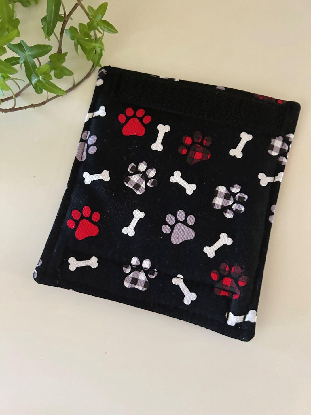 Luggage Handle I.D., PAWS and BONES, Luggage Tags, Handmade Cloth ...