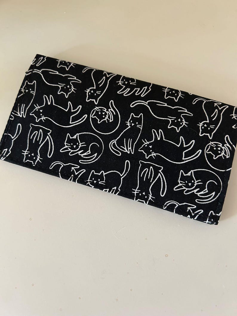Checkbook Cover, CATS (white Silhouette), Includes Current Dated Check ...