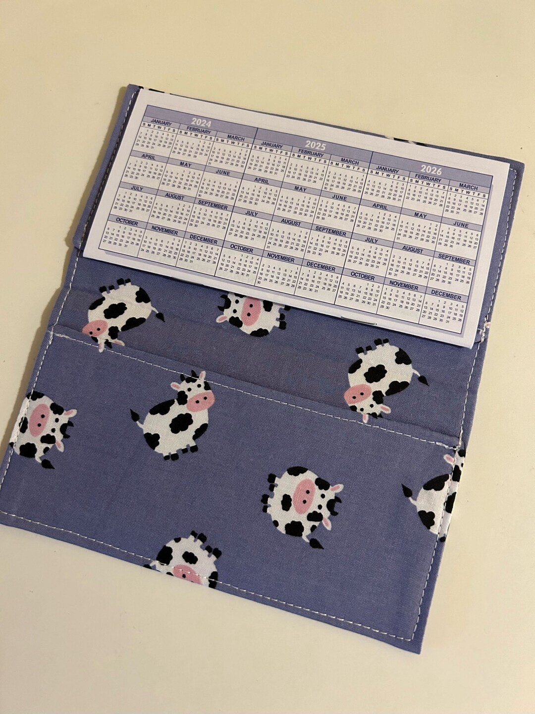 Checkbook Cover, COWS on BLUE, Includes Current Dated Check Register ...