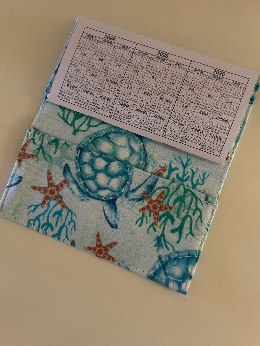 Checkbook Cover, SEA TURTLES, Includes Current Dated Check Register ...