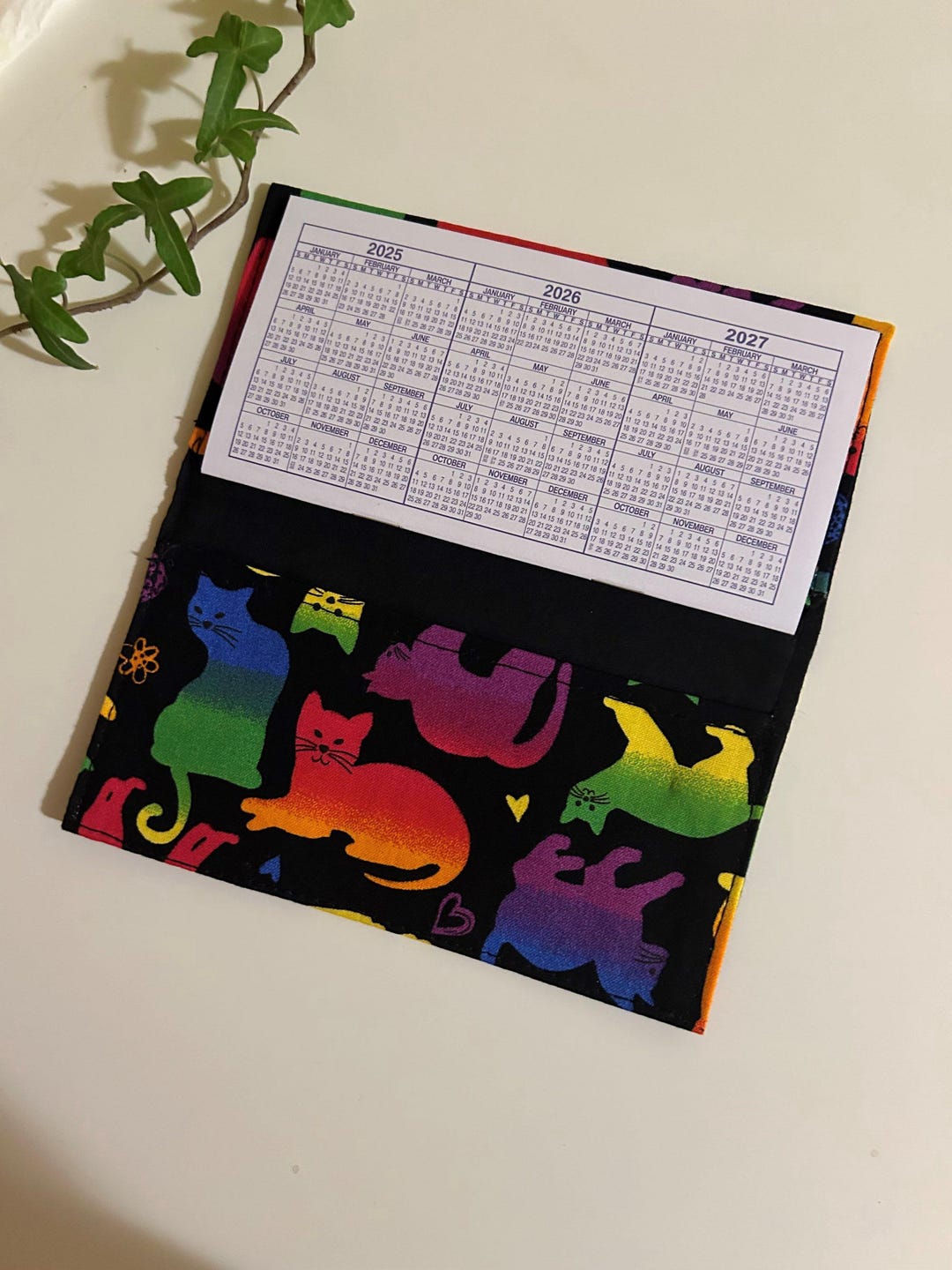 Checkbook Cover, NEON CATS, Includes Current Dated Check Register ...