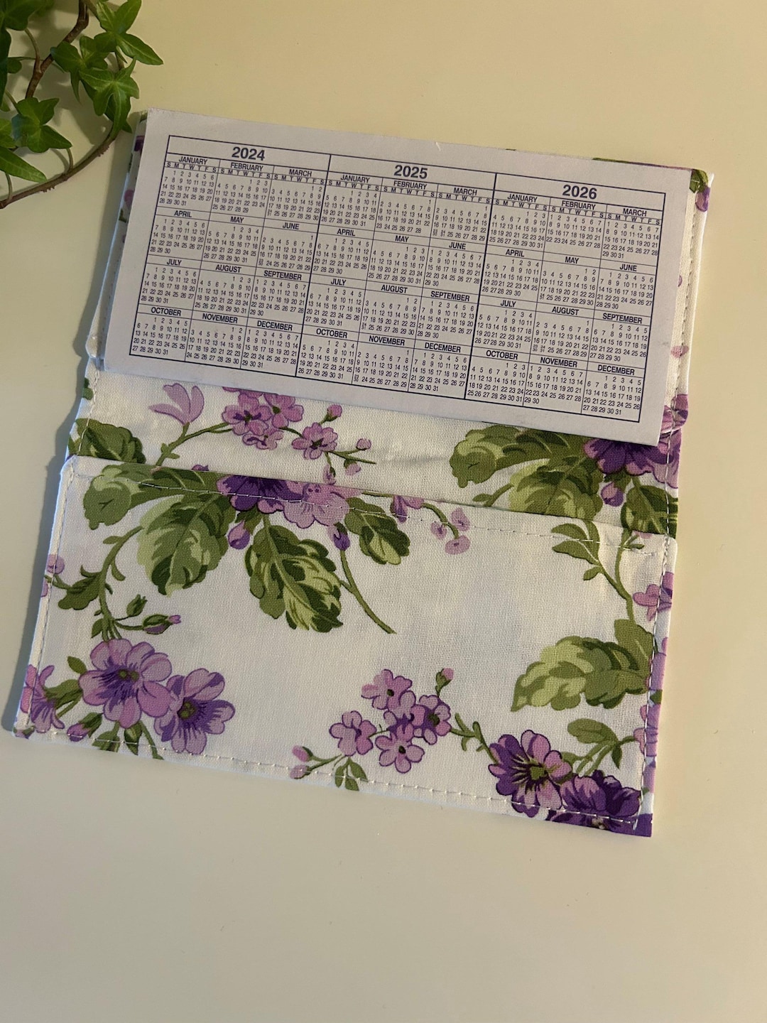 Checkbook Cover, LAVENDER FLORAL, Includes Current Dated Check Register ...