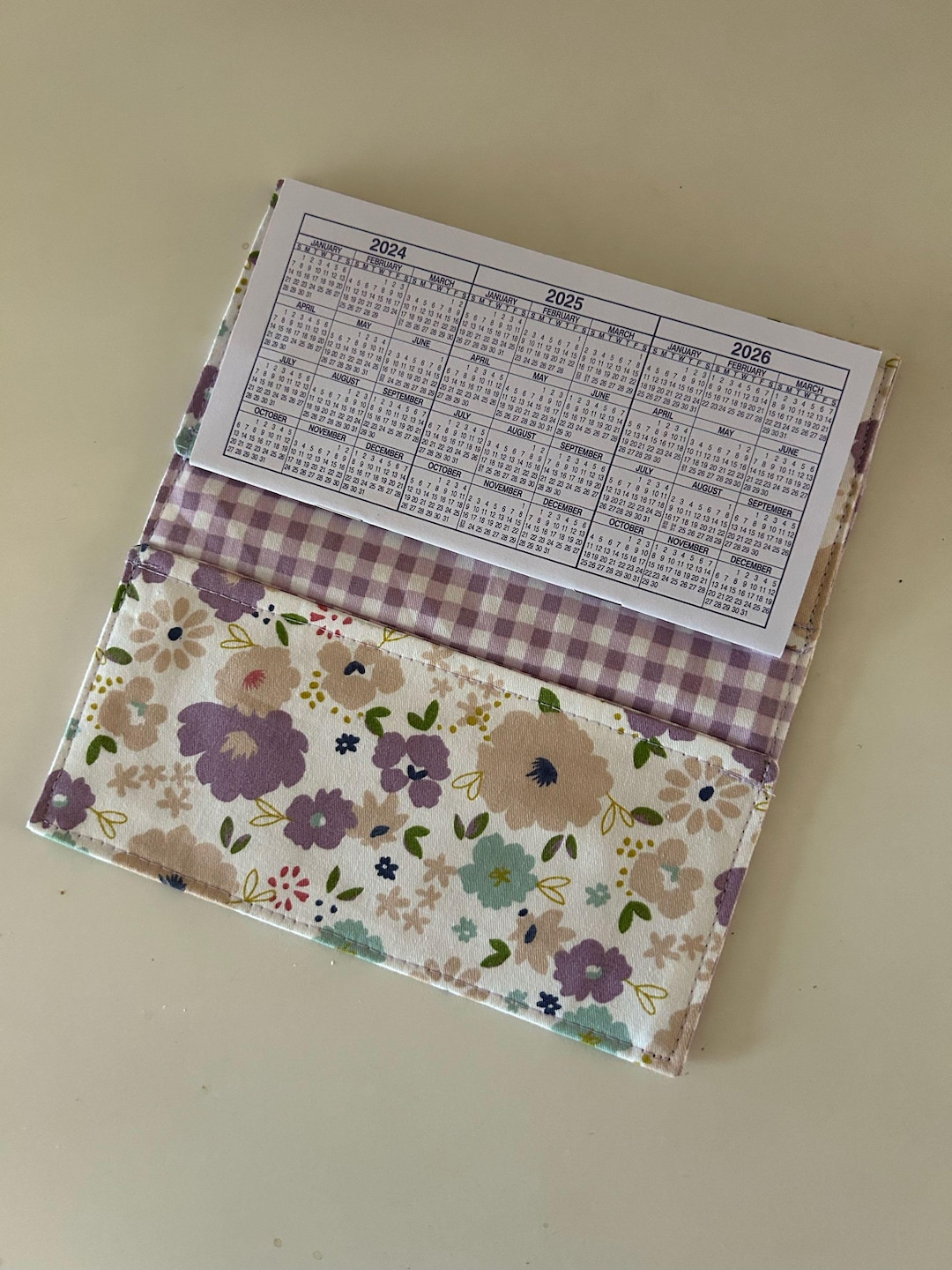 Checkbook Cover, LAVENDER FLORAL, Includes Current Dated Check Register ...
