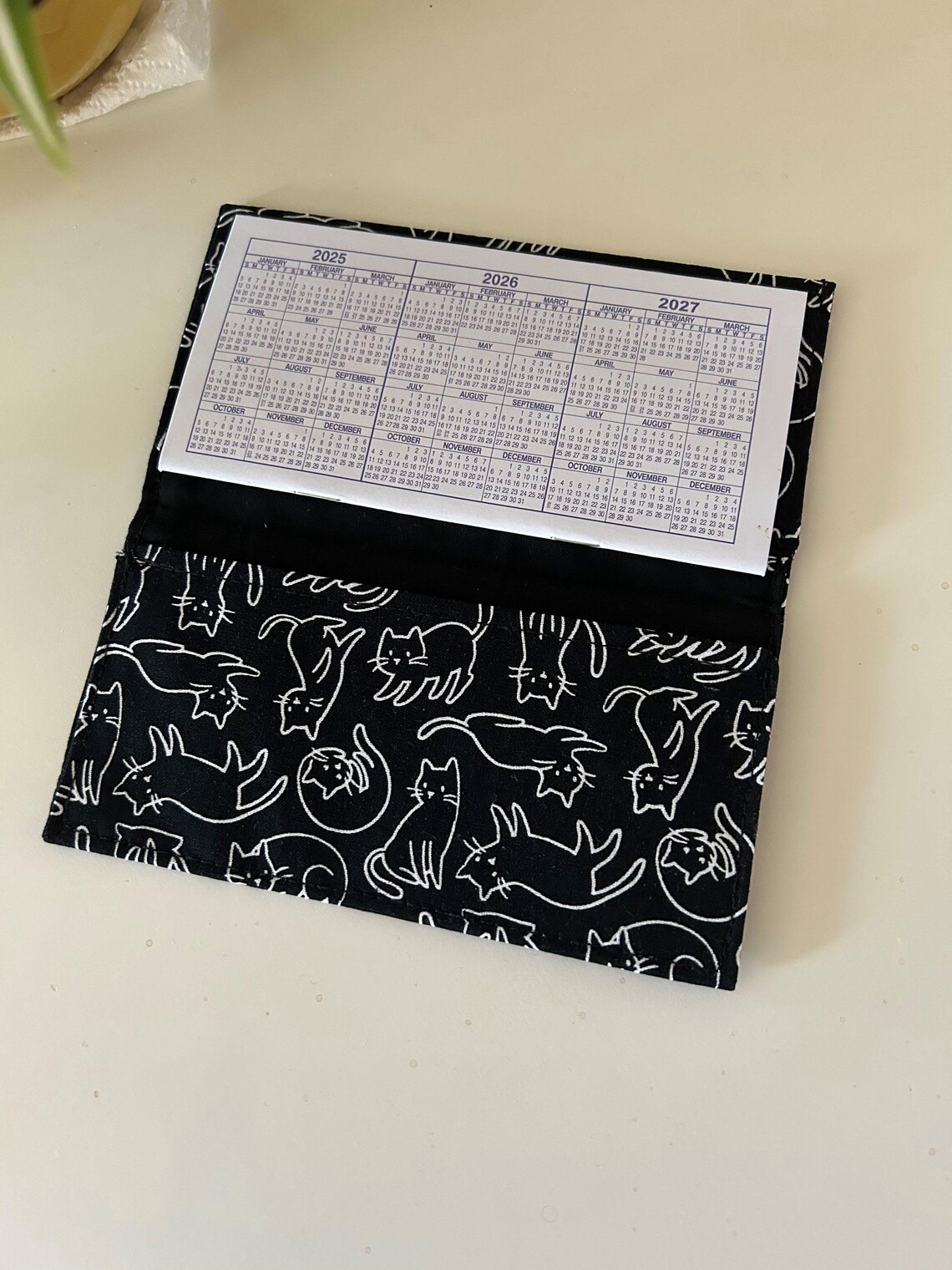 Checkbook Cover, CATS (white Silhouette), Includes Current Dated Check ...