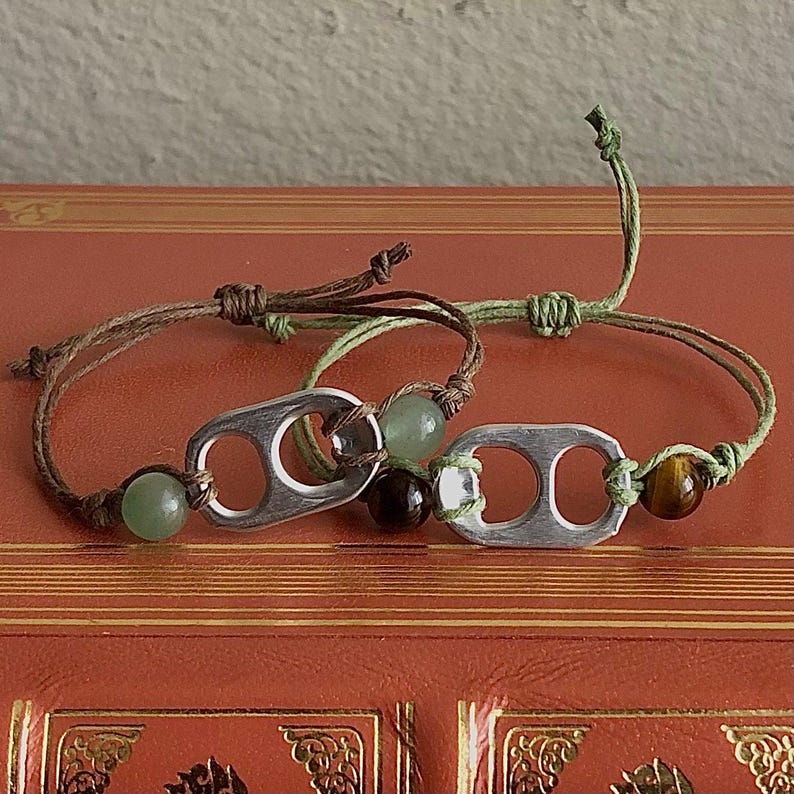 Pop Tab Braclet With Bead Beaded Bracelet Gift Macramé Jewelry Earthy ...