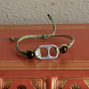 Pop Tab Braclet With Bead Beaded Bracelet Gift Macramé Jewelry Earthy ...