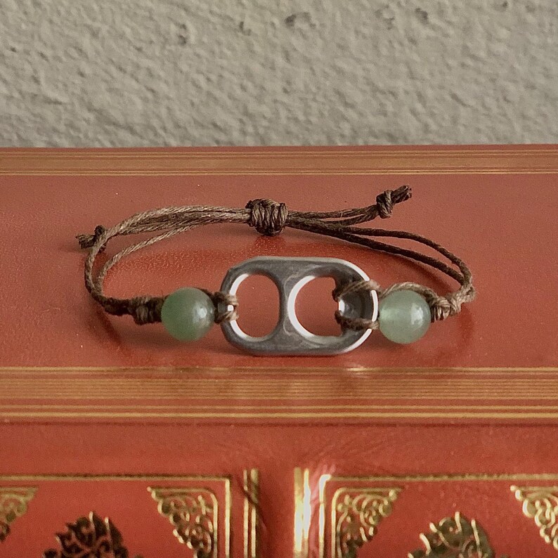 Pop Tab Braclet With Bead Beaded Bracelet Gift Macramé Jewelry Earthy ...