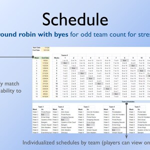 Pickleball League Template - Round Robin Format, Max of 16 Teams ...
