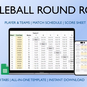 Pickleball League Template - Round Robin Format, Max of 16 Teams ...