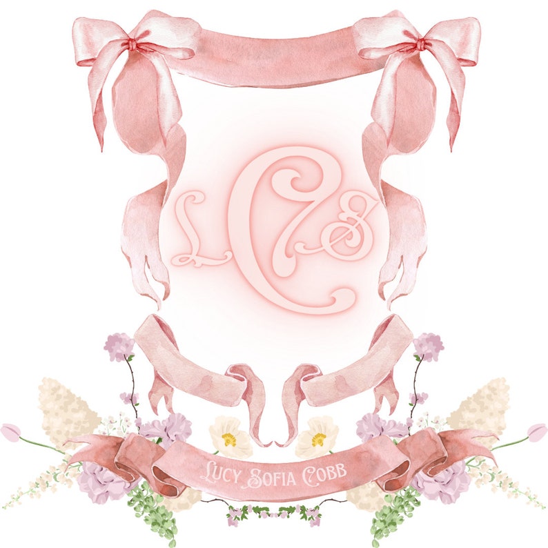 Custom Watercolor Name Crest. Digital File. - Etsy