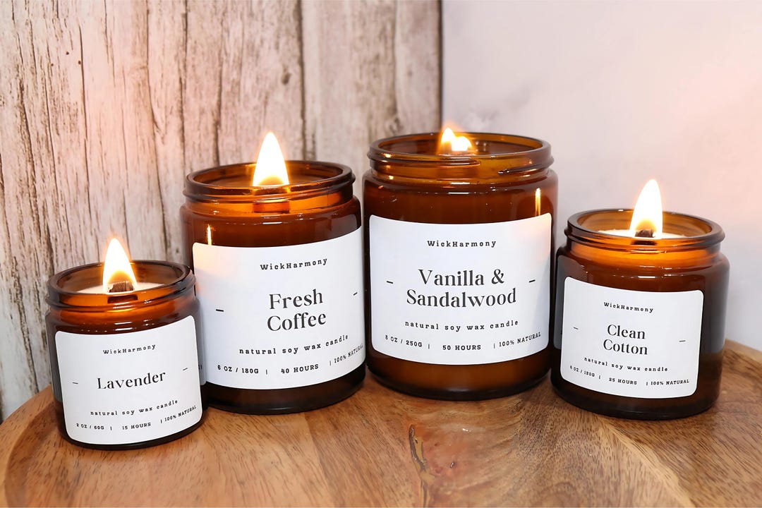 Handmade Scented Soy Candles With Wooden Wicks by Wickharmony in 60g ...